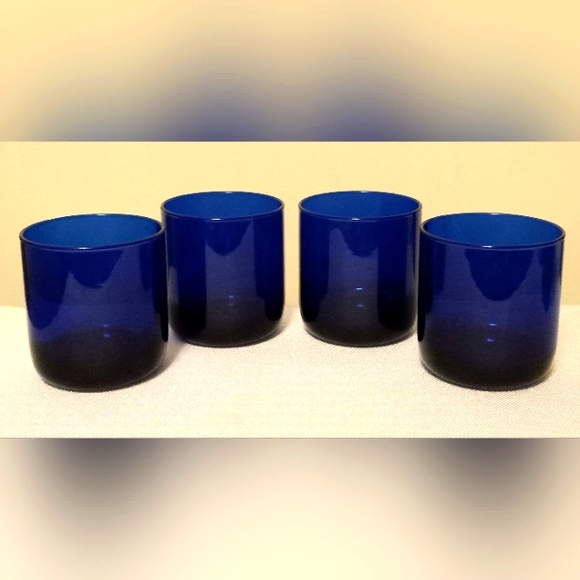 Libbey | Dining | Vtg Libbey Set Of 4 Metropolitan Cobalt Blue Oz ...